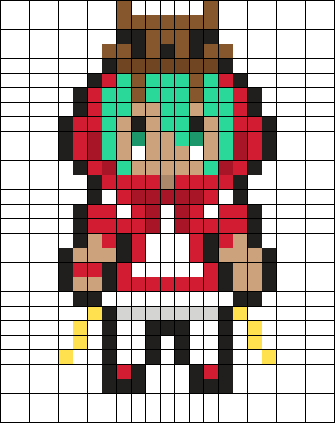 Red Riding Hood Miku (perler) Perler Bead Pattern | Bead Sprites ...