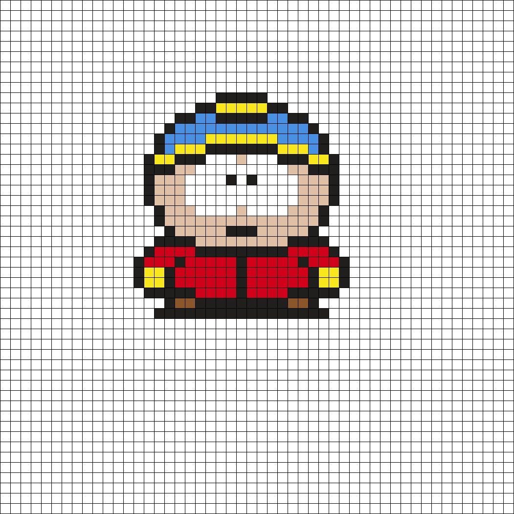 Cartman Perler Bead Pattern | Bead Sprites | Characters Fuse Bead Patterns