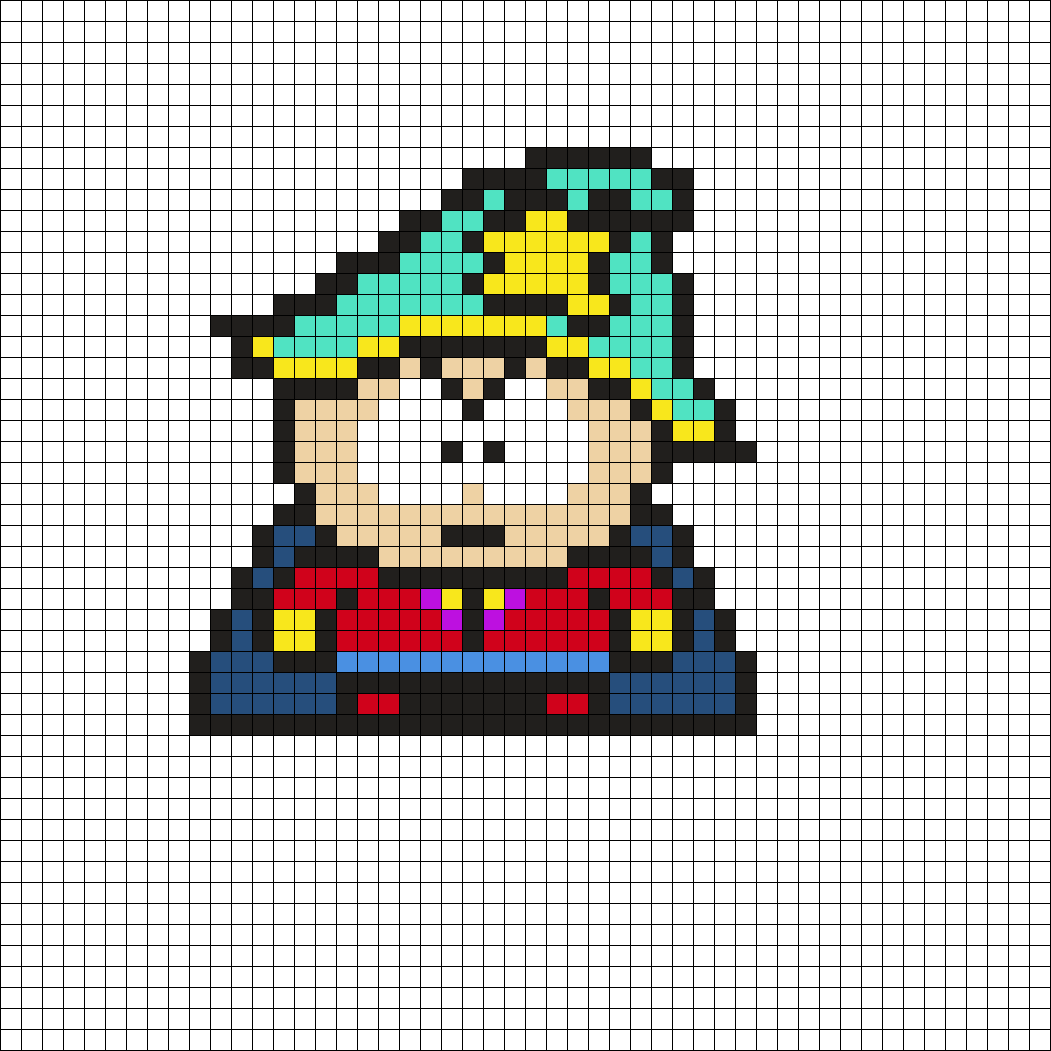 Wizard Cartman Perler Bead Pattern | Bead Sprites | Characters Fuse ...