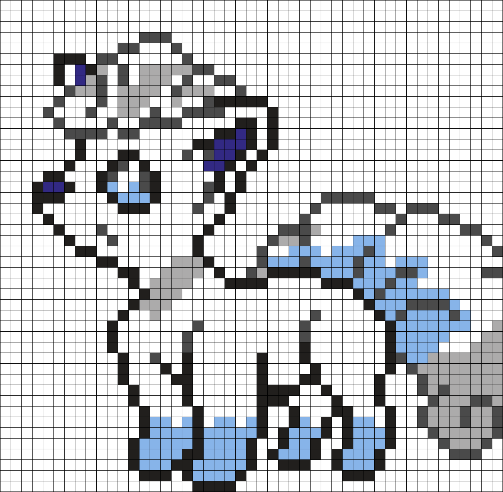 Alolan Vulpix Perler Bead Pattern | Bead Sprites | Characters Fuse Bead ...