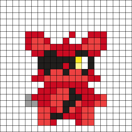 Foxy Perler Bead Pattern | Bead Sprites | Characters Fuse Bead Patterns