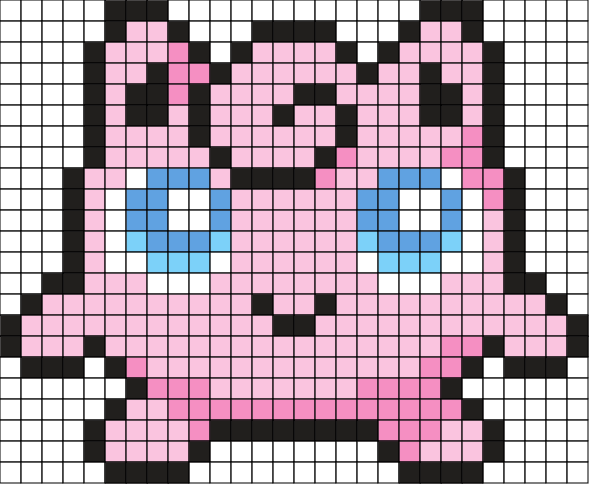 Jigglypuff Perler Perler Bead Pattern | Bead Sprites | Characters Fuse ...