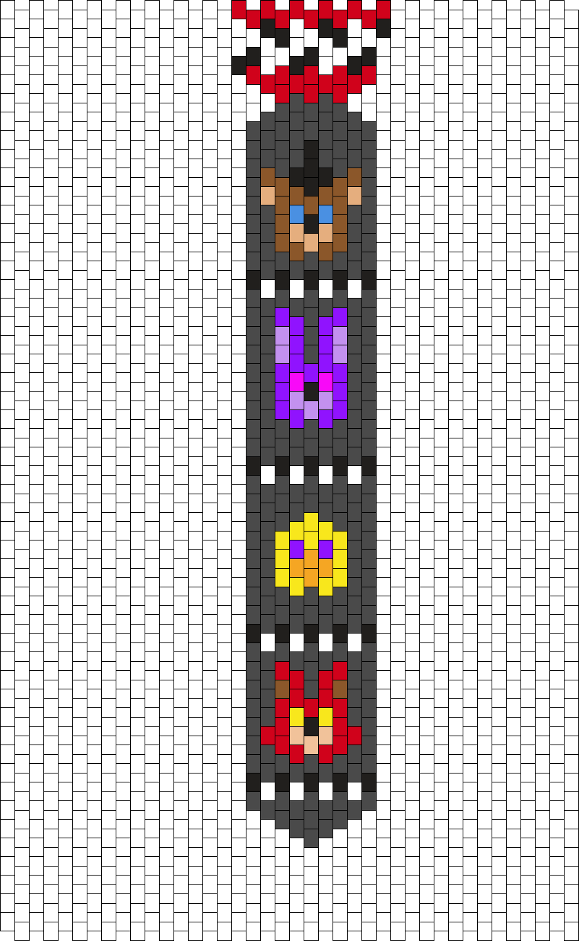 Fnaf 1 Tie Pony Bead Patterns | Characters Kandi Patterns for Kandi Cuffs
