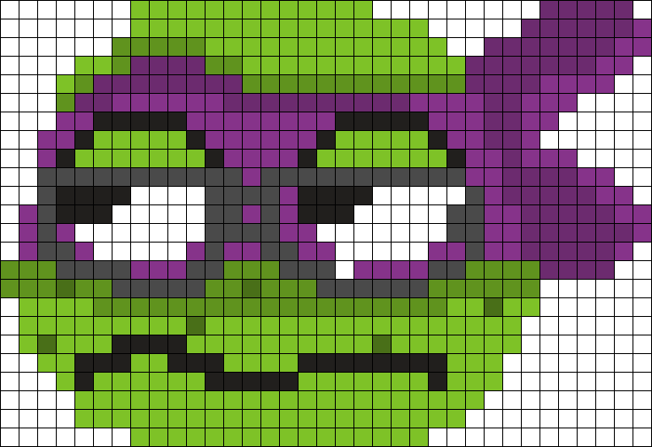 Donnie/donatello Tmnt Mutant Mayhem!! Perler Bead Pattern | Bead ...