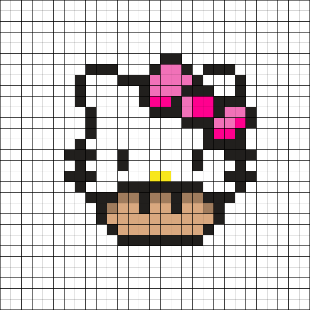 Hello Kitty Mushroom Perler Bead Pattern | Bead Sprites | Characters ...