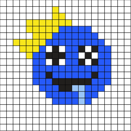 Blue Rainbow Friends Perler Bead Pattern | Bead Sprites | Characters ...