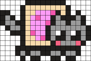 Mini Nyan Cat Charm Perler Bead Pattern | Bead Sprites | Characters ...