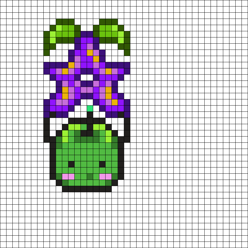 Junimo W/ Starfruit Perler Bead Pattern | Bead Sprites | Characters ...