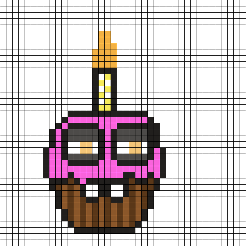 Cupcake Perler Bead Pattern | Bead Sprites | Characters Fuse Bead Patterns