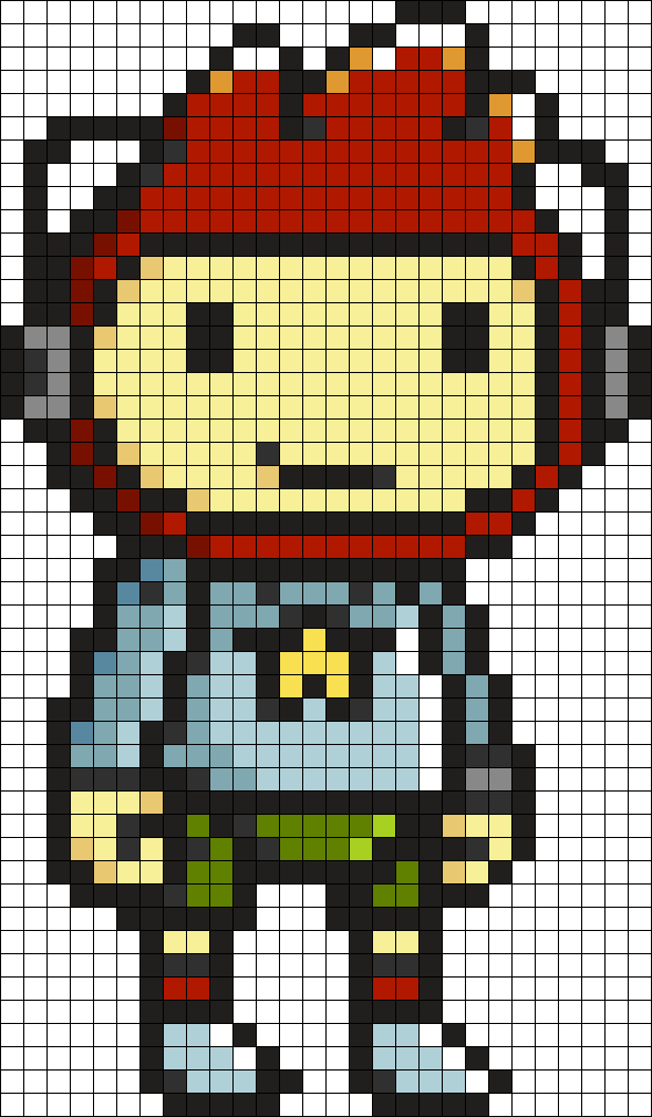 Maxwell Fullbody [Scribblenauts] Perler Bead Pattern | Bead Sprites ...