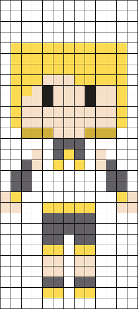 Kagamine Rin (daniwellP Style) Perler Bead Pattern | Bead Sprites ...