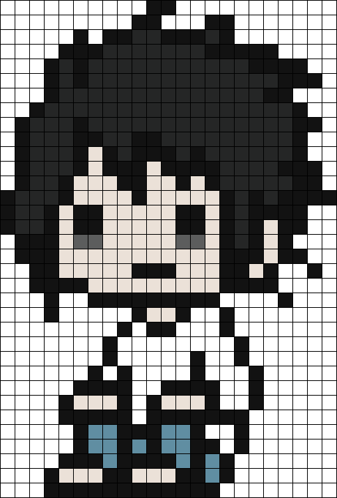 L Lawliet (Death Note) Perler Bead Pattern | Bead Sprites | Characters ...