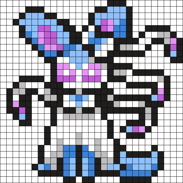 Shiny Sylveon Perler Bead Pattern | Bead Sprites | Characters Fuse Bead ...