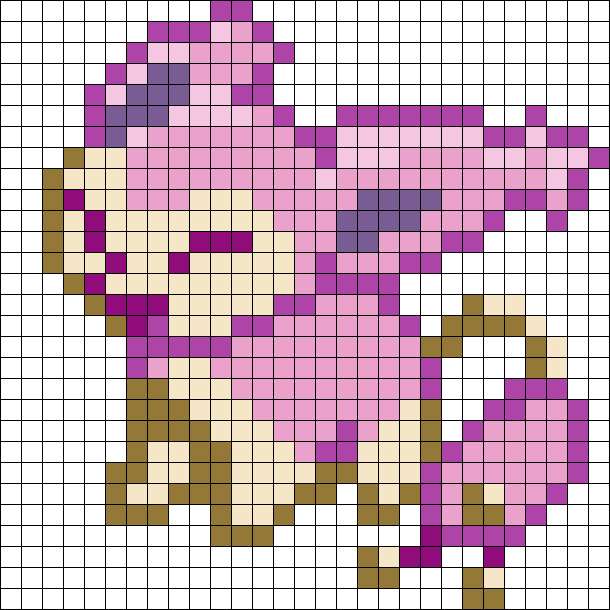 Skitty Sprite Perler Bead Pattern | Bead Sprites | Characters Fuse Bead ...