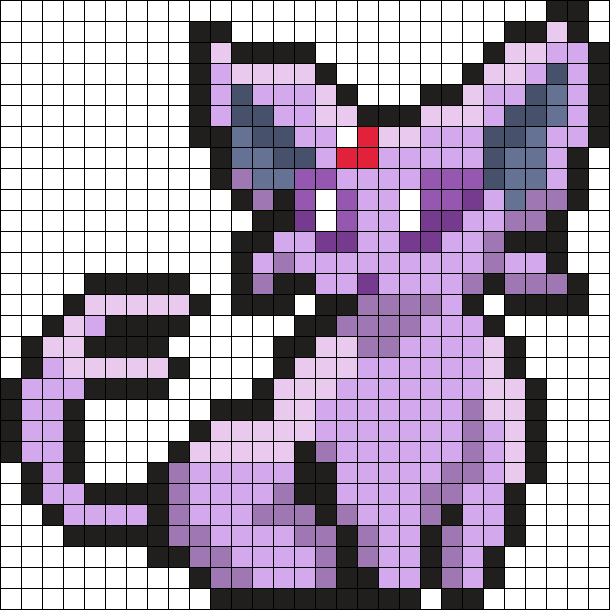 Espeon Sprite Perler Bead Pattern | Bead Sprites | Characters Fuse Bead ...
