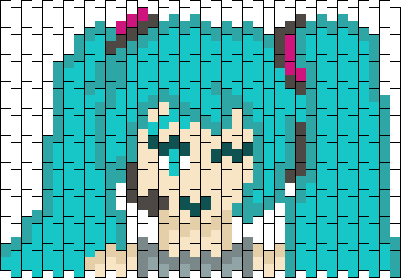 Practice Miku Pony Bead Patterns | Characters Kandi Patterns for Kandi ...
