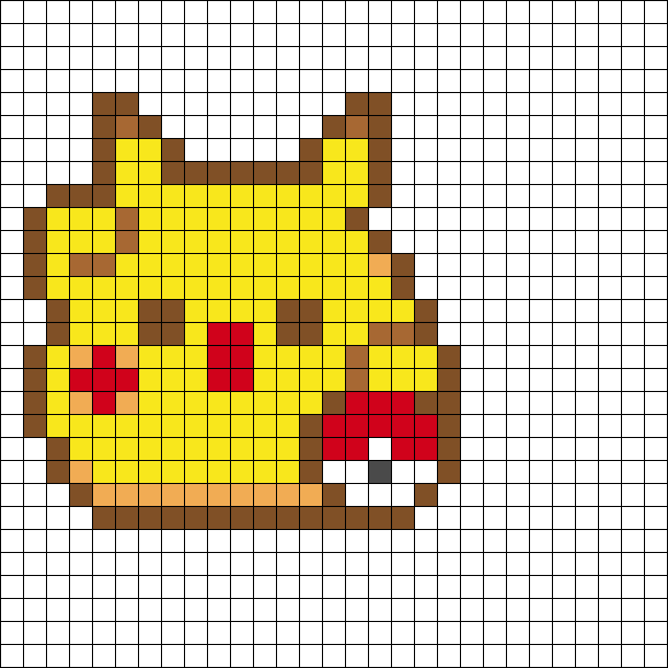 Pikachu Lucky Cat Perler Bead Pattern | Bead Sprites | Characters Fuse ...