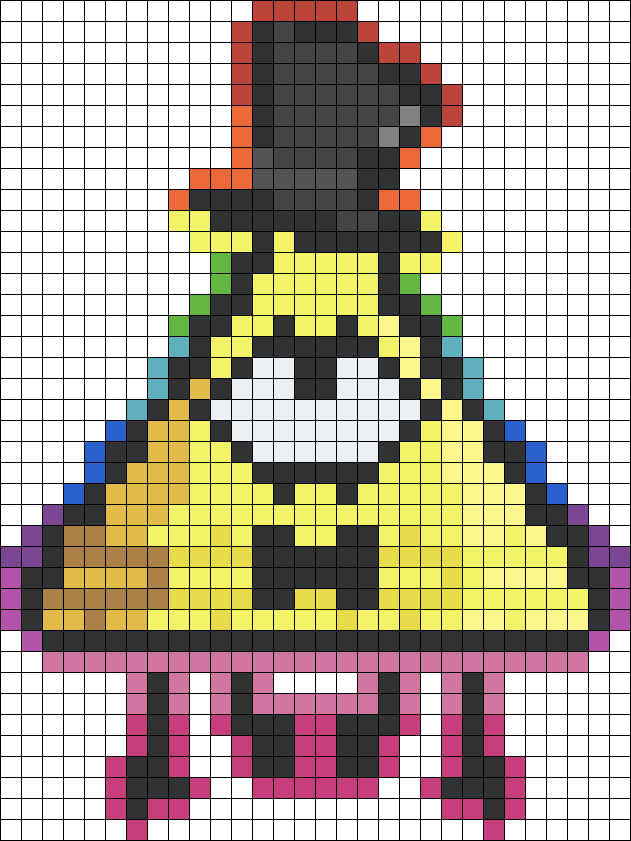 Rainbow Bill Perler Bead Pattern | Bead Sprites | Characters Fuse Bead ...