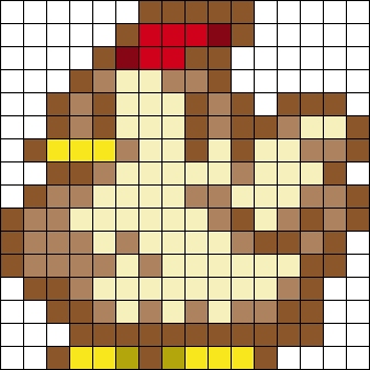 Chicken Perler Bead Pattern | Bead Sprites | Characters Fuse Bead Patterns