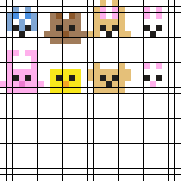 Kandi Patterns for Kandi Cuffs - Characters Pony Bead Patterns