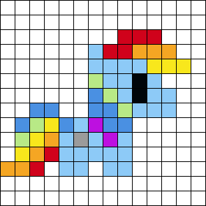 Mini Rainbow Dash Mlp Perler Perler Bead Pattern | Bead Sprites ...