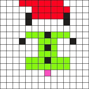 Gir With Santa Hat Perler Bead Pattern | Bead Sprites | Characters Fuse ...