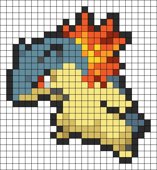 Typhlosion Sprite Pokemon Perler Bead Pattern | Bead Sprites ...