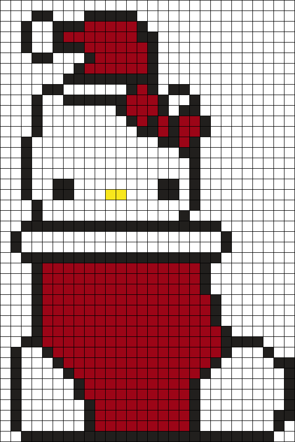 Hello Kitty In A Stocking Perler Bead Pattern | Bead Sprites ...