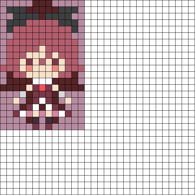 Kyouko Sakura Madoka Magica Perler Bead Pattern | Bead Sprites ...