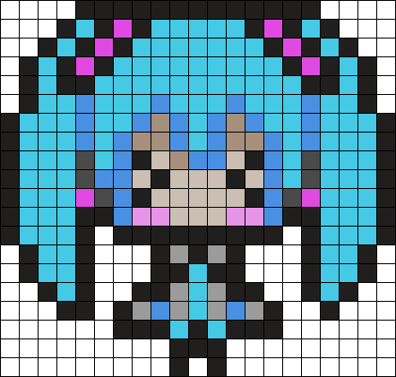 Miku Charm :3 Perler Bead Pattern | Bead Sprites | Characters Fuse Bead ...