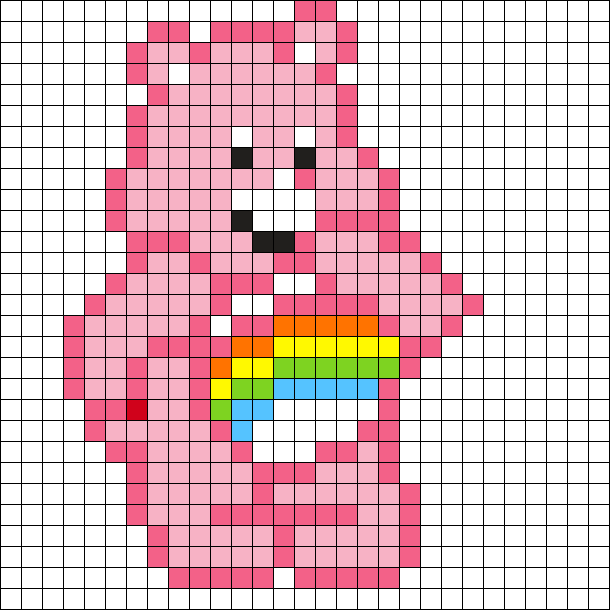 Cheer Bear Perler Bead Pattern | Bead Sprites | Characters Fuse Bead ...