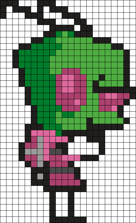 Zim Invader Zim Perler Perler Bead Pattern | Bead Sprites | Characters ...