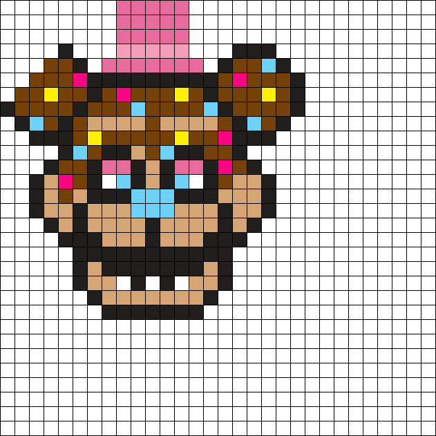 Chocolate Freddy Fazbear Perler Perler Bead Pattern | Bead Sprites ...