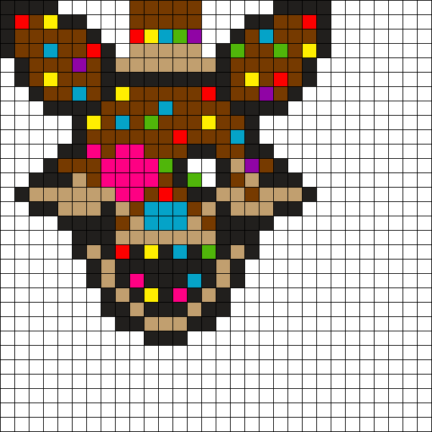 Chocolate Foxy Perler Perler Bead Pattern | Bead Sprites | Characters ...