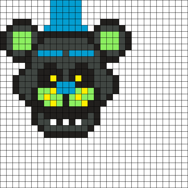 Blacklight Freddy Fazbear Perler Perler Bead Pattern | Bead Sprites ...