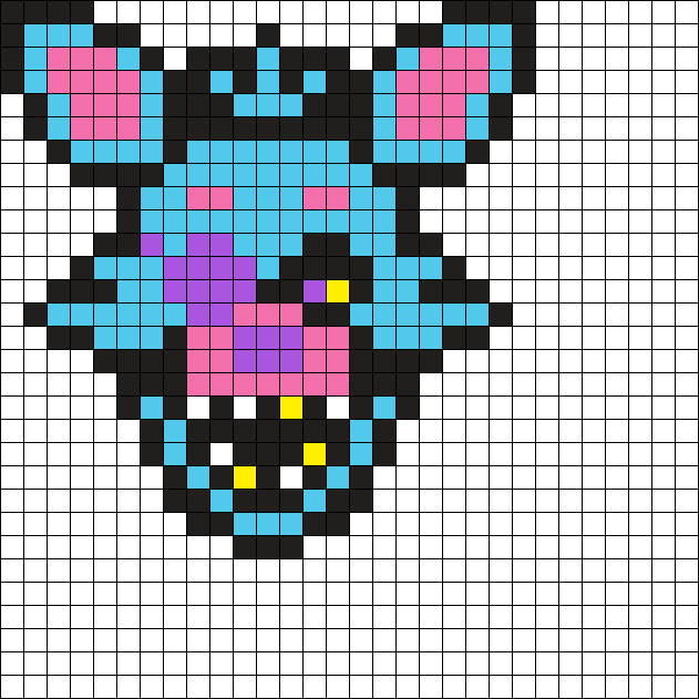 V2 Blacklight Foxy Perler Perler Bead Pattern | Bead Sprites ...