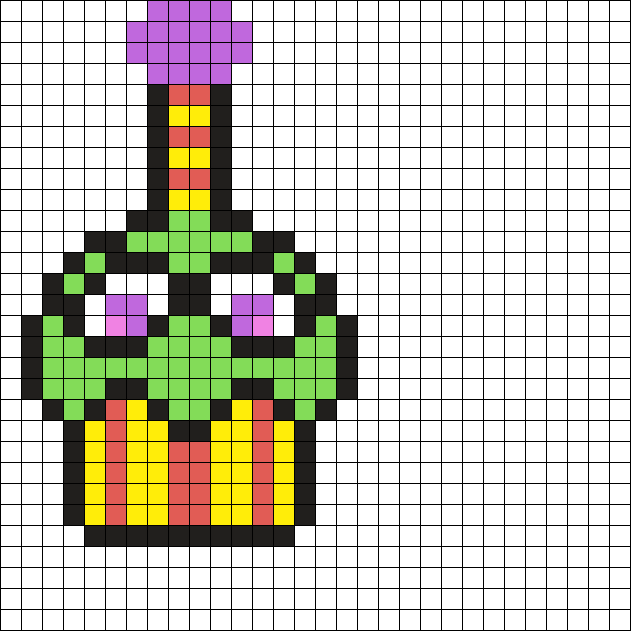Blacklight Cupcake FNAF Perler Perler Bead Pattern | Bead Sprites ...