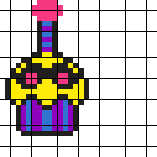 V2 Blacklight Cupcake FNAF Perler Perler Bead Pattern | Bead Sprites ...