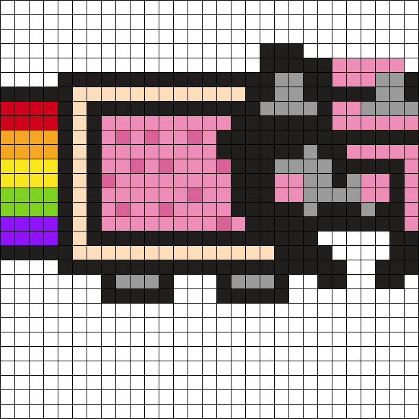 Scenemo Nyan Cat XD Perler Bead Pattern | Bead Sprites | Characters ...