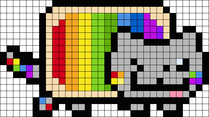 Scene Queen Nyan Cat Perler Poptart Cat Pink Perler Bead Pattern | Bead ...