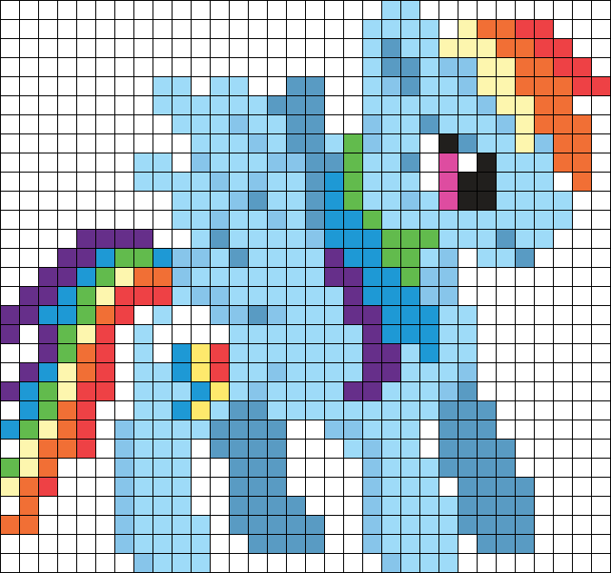 Rainbow Dash - MLP Perler Bead Pattern | Bead Sprites | Characters Fuse ...