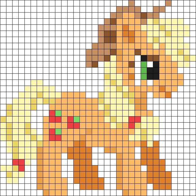 Applejack - MLP Perler Bead Pattern | Bead Sprites | Characters Fuse ...