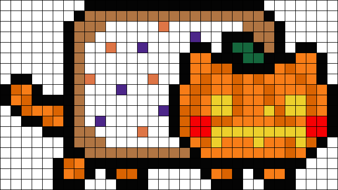 Nyan Cat Poptart Cat Pumpkin Halloween Autumn Fall Perler Perler Bead ...