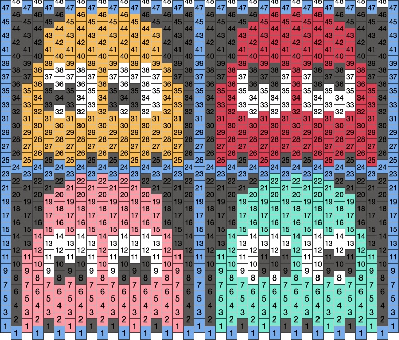 Pac-Man Bag Panel 2 Pony Bead Patterns | Characters Kandi Patterns for ...