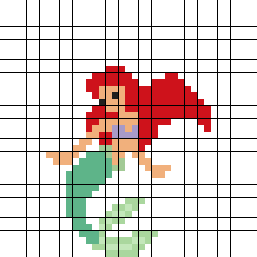 Ariel The Little Mermaid Disney Perler Perler Bead Pattern | Bead ...
