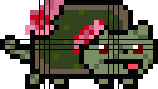 Nyan Cat Perler Zombie XD Perler Bead Pattern | Bead Sprites ...