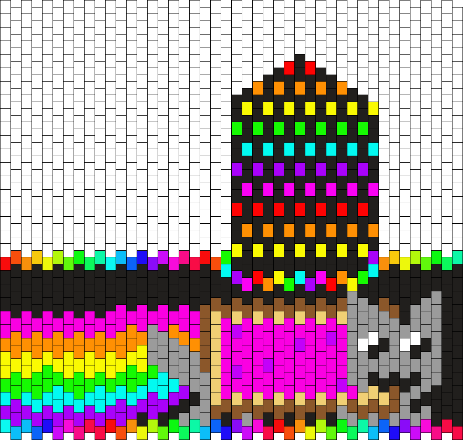 Nyan Cat Bag Pony Bead Patterns | Characters Kandi Patterns for Kandi Cuffs