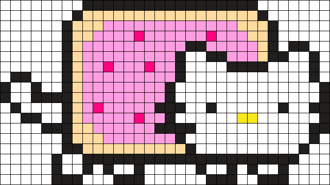 Hello Kitty Nyan Cat Perler Poptart Cat Perler Bead Pattern | Bead ...
