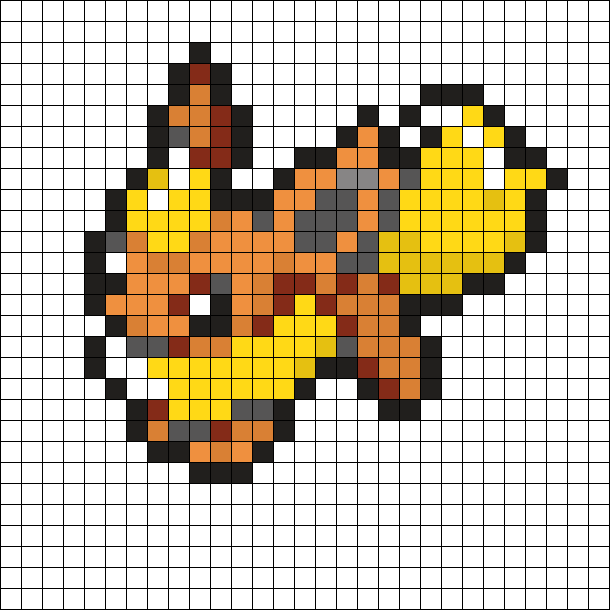 Pixel Flareon Perler Perler Bead Pattern | Bead Sprites | Characters ...
