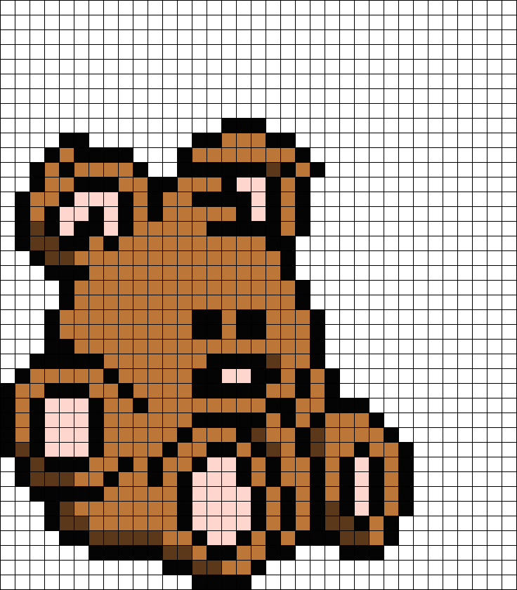 Pookie Garfield Bear Plushie Stuffed Animal Cartoon Perler Bead Pattern ...